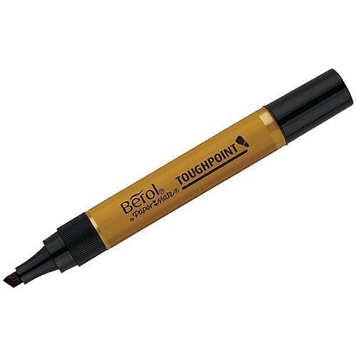 Berol Autoseal Toughpoint Permanent Marker Chisel Tip Black Pack 12