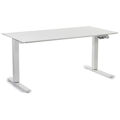 HumanScale Float Height Adjustable Sit Stand Desk White Top Base W1200x600mm Hunt Office UK