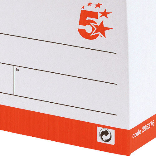 5 Star Lever Arch Files Storage Box A4 White and Red 10 Pack - Hunt ...