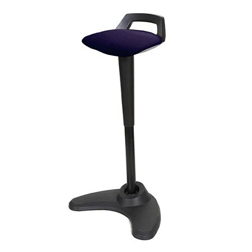 Spry Sit-Stand Stool Black Frame Fabric Seat Purple - Hunt Office UK