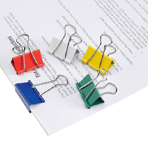 Q-Connect Foldback Clip 32mm Assorted Pack of 10 KF03653 - Hunt Office UK