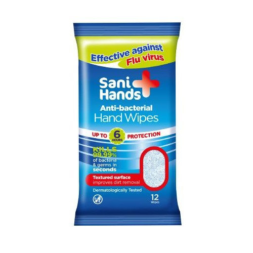 Sani Hands Anti-bacterial Hand Wipes (10 x 12 Wipes) - Hunt Office UK