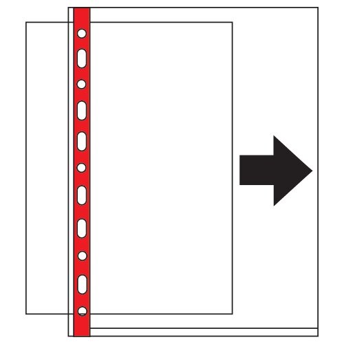 Rexel Nyrex Side Opening Punched Pocket A4 Clear Red Strip 90 Micron ...