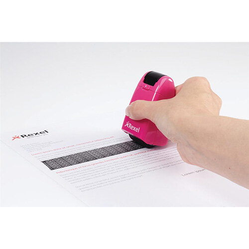 Rexel ID Guard Retractable Ink Roller Pink with Black Ink Pack of 5 ...