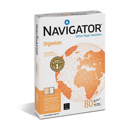 Navigator A4 Organizer Paper 80gsm Punched 4 Holes Pack of 500 Sheets ...