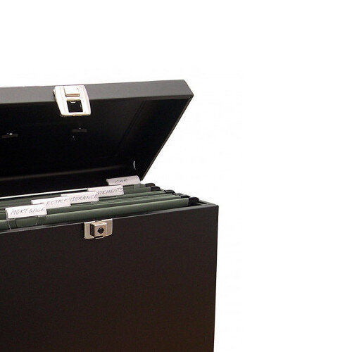 ValueX Cathedral Metal Suspension File Box Foolscap Black - Hunt Office UK