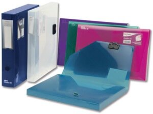 A4 Box File Clear Plastic Push Lock 35mm Spine Snopake - Hunt Office UK
