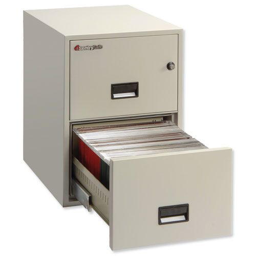 Sentry 2500 Filing Cabinet 1hr Fire Safe 2 Drawers W498xD635xH701mm ...