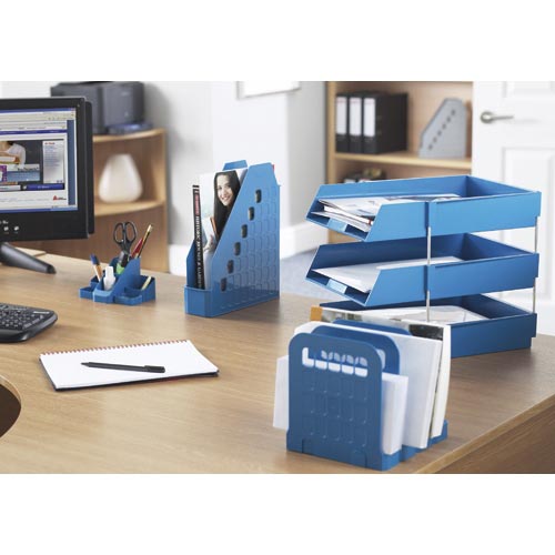 Blue Desk Tidy 7 Compartments W164xD116xH85mm Avery Basics - Hunt Office UK