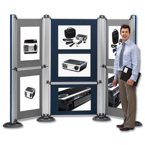 Nobo Free Standing Display Panels Modular Upright Pole and Base 1902216 ...