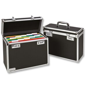 Leitz Vaultz Lockable Suspension File Case A4 Black and Chrome - Hunt ...