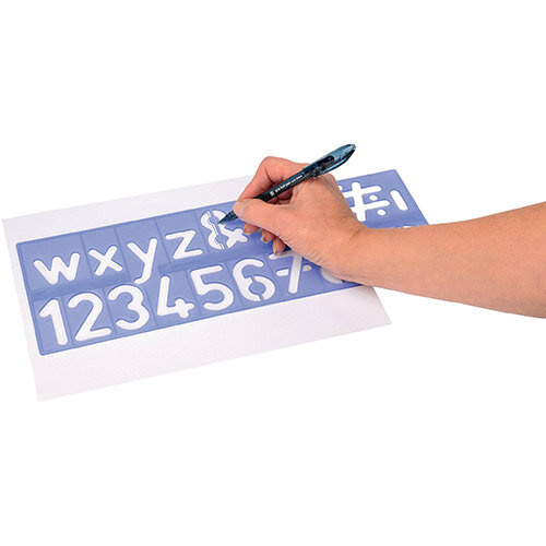 Letter Stencil Set 4 Piece 50mm Upper And Lower Case - Hunt Office UK