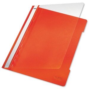 Report Files A4 Orange PVC Clear Front Pack 25 Leitz - Hunt Office UK