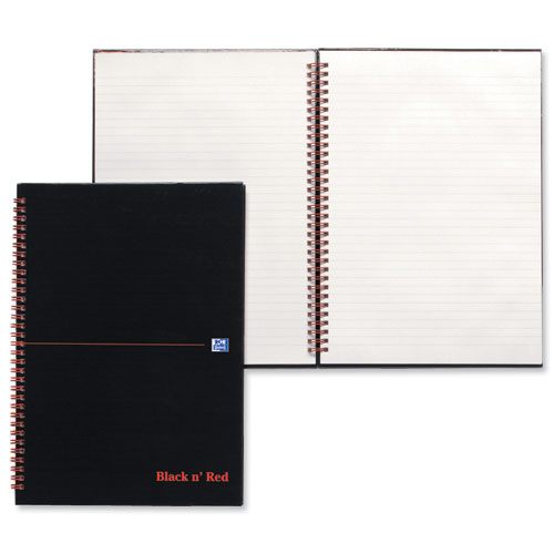 Black n Red A4 Wirebound Book Recycled 140 Pages H67023 Pack 5 - Hunt ...