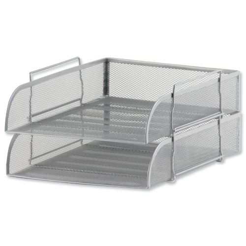 Osco Silver Mesh Letter Tray Stackable - Hunt Office UK