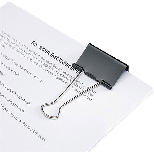 Foldback Clips 51mm Black Pack 12 5 Star - Hunt Office UK