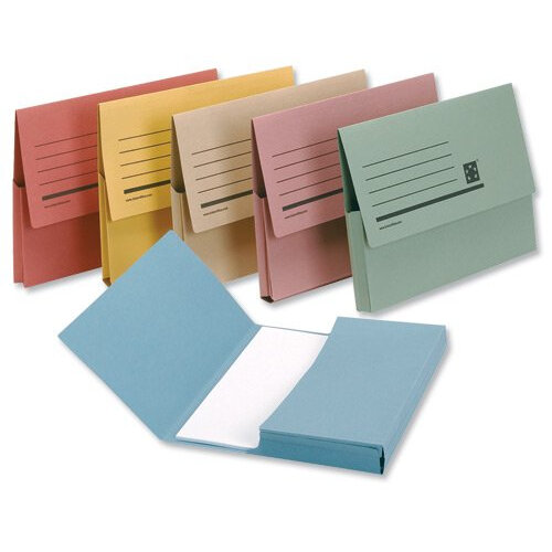 Document Wallets Half Flap Foolscap Blue Pack 50 5 Star - Hunt Office UK