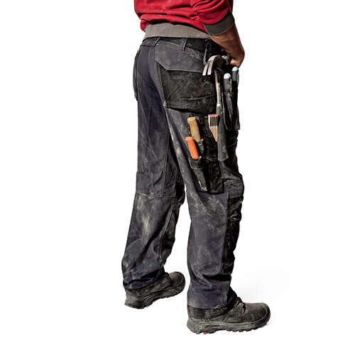 Snickers Canvas+ Trousers With Holster Pocket Navy Waist 44" Inside leg ...