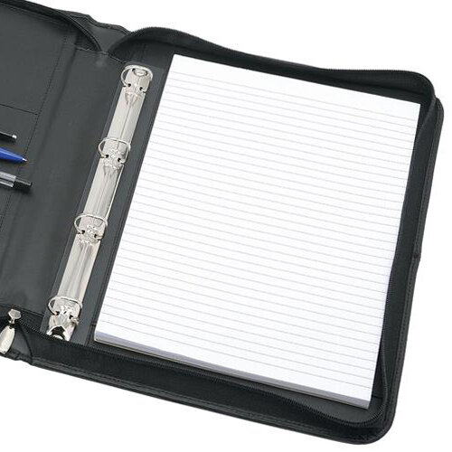 5 Star Elite Zipped Conference Ring Binder Genuine Leather Capacity ...