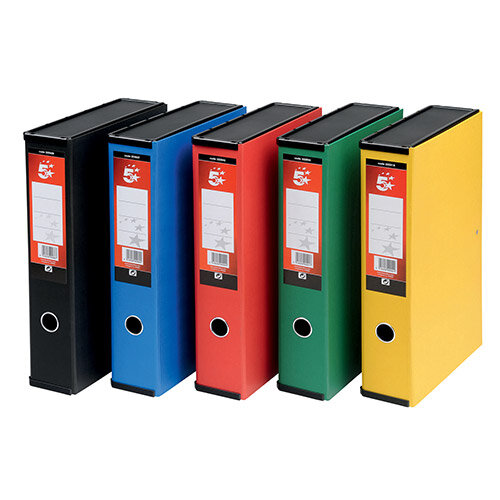 5 Star Box File Foolscap Blue 70mm Spine Lock Spring Finger Pull ...