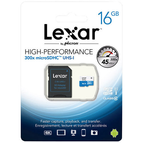 Lexar High Performance Flash Memory Card 16 GB MicroSDHC UHS-I - Hunt ...