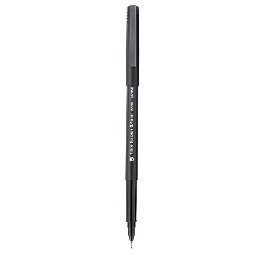Fibre Tip Pen Medium Line Black Pack 12 5 Star - Hunt Office UK