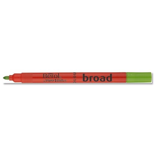 Berol Broad Colour Pen Assorted Washable Ink 1.7mm Line Wallet 12 ...