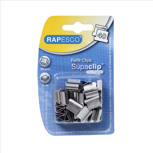 Rapesco Supaclip Size No.1 Refill Clips Plain Steel (Pack of 50) - Hunt ...