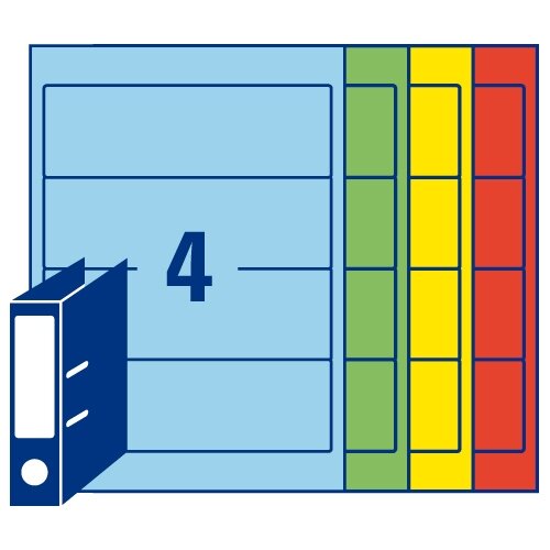 Avery Lever Arch Filing Labels Laser L7171A-20 200x60mm Assorted 80 ...