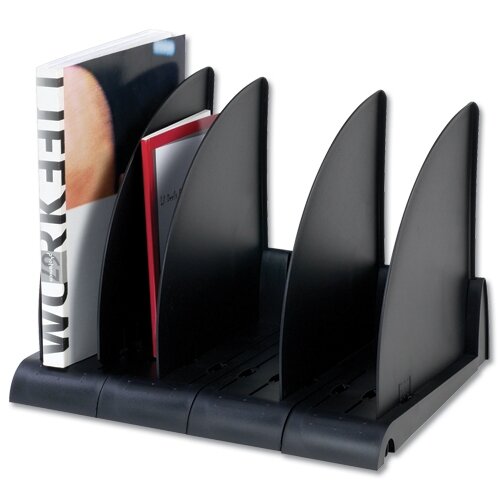 Avery DTR Book Rack 4 Sections Black - Hunt Office UK