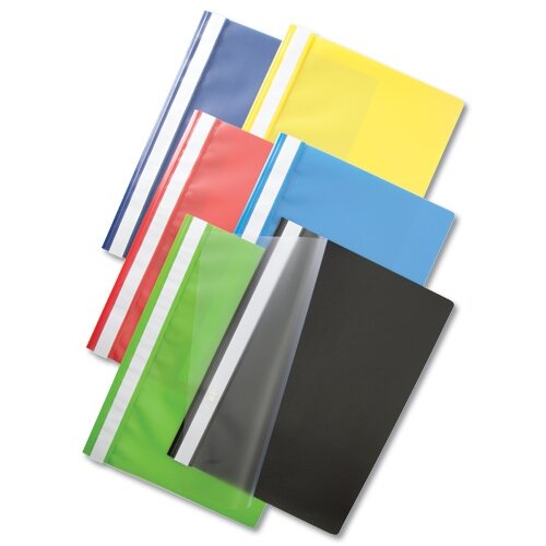 Esselte A4 Red Report Flat File Lightweight Plastic Clear Front Pack 25 ...