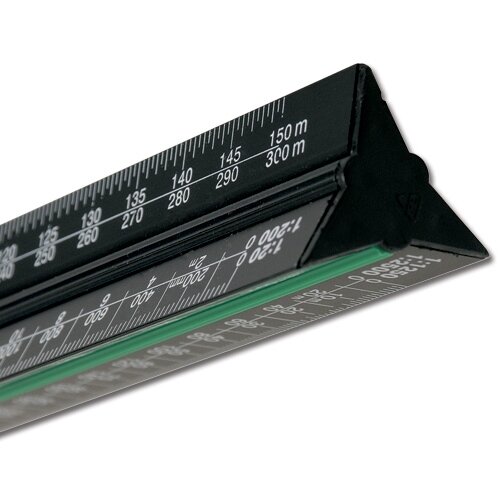 Linex Scale Ruler Triangular Aluminium Colour-coded Scales 1-1 to 1 ...