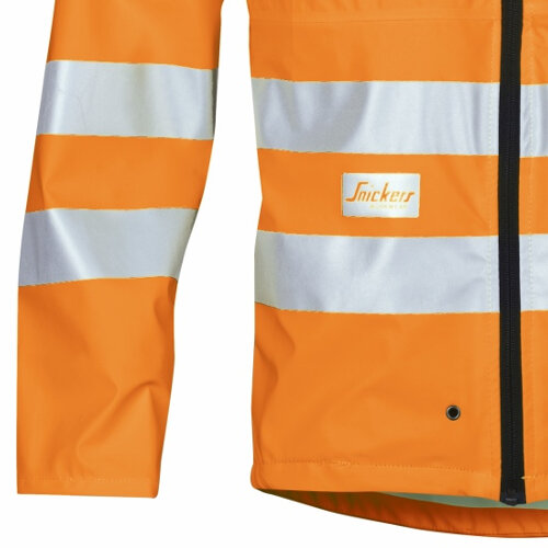 Snickers 8233 High-Vis PU Rain Jacket Orange Class 3 Size S - Hunt ...