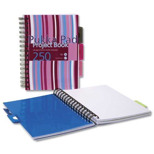 Pukka Pad A5 Wirebound Project Book 3 Divider Assorted PROBA5 Pack 3 ...
