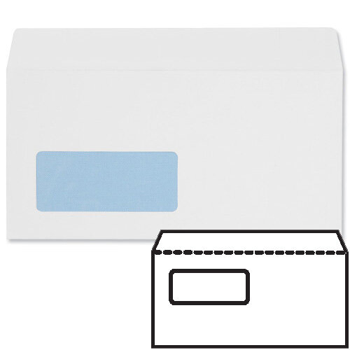 5 Star Office Envelopes Wallet Peel and Seal Window White DL 100gsm ...
