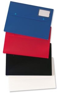 A4 Document Wallet Plastic Blue Pack 3 5 Star - Hunt Office UK