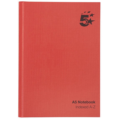 5 Star A5 Indexed Manuscript Book Casebound 192 Pages Pack 5 - Hunt ...