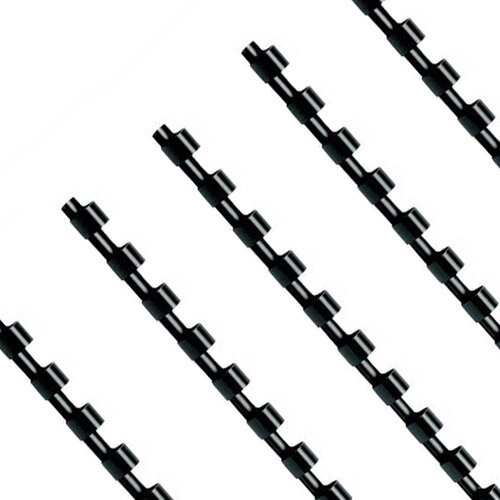 Binding Combs Plastic 21 Ring 35 Sheets A4 6mm Black Pack 100 5 Star - Hunt Office UK