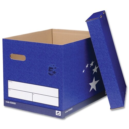 5 Star Archive Storage Box Foolscap Superstrong Blue 10 Pack - Hunt ...