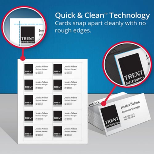 Avery C32015-25 Business Cards 85 x 54mm Matt Inkjet 8 per Sheet 260gsm ...