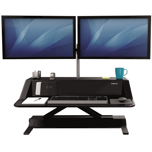 Fellowes Lotus DX Sit-Stand Workstation Black 8080301 - Hunt Office UK