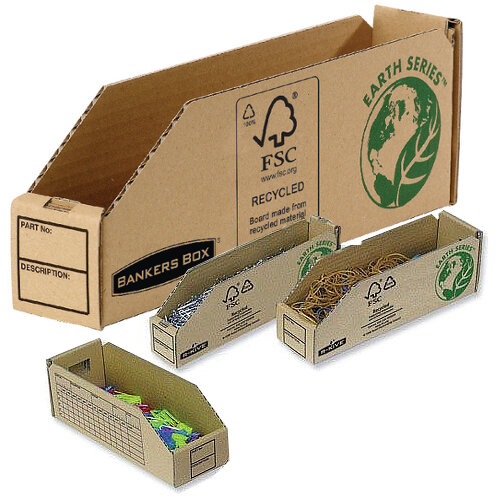 R-Kive Earth Corrugated Bin 76mm Pack 50 - Hunt Office UK