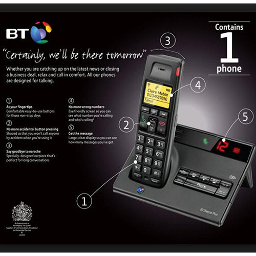 BT Diverse 7150 Plus DECT Cordless Telephone SMS TAM - Hunt Office UK
