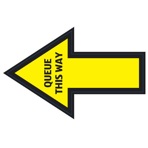 Arrow Queue Here Sign 280mmx210mm Pack 10 - Hunt Office UK