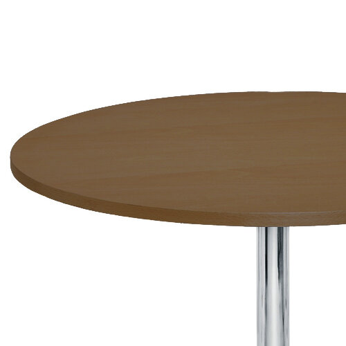 Ellipse Trumpet Base Circular Cafe Table Walnut - Hunt Office UK