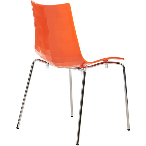 Gecko Orange Shell Canteen & Breakout Stacking Chair with White Legs ...