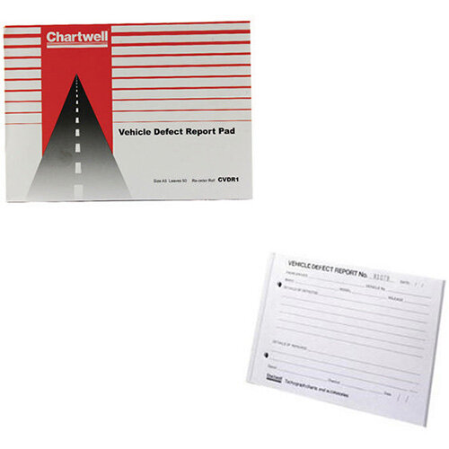 Vehicle Defect Report Book 50 Sheets CVDR1 Chartwell - Hunt Office UK