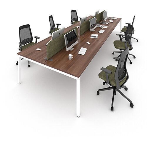 Connex add on unit single 1600mm x 800mm - white frame, oak top - Hunt ...