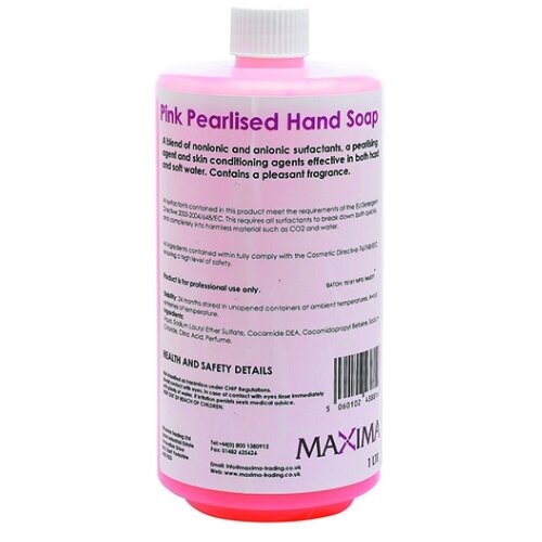 Maxima Refill Pink Hand Wash Soap 1Litre Pack 2 - Hunt Office UK