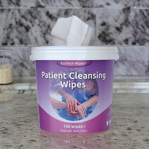 Ecotech Patient Skin Cleansing Wipes Bucket Tube Pack 1 (Contains 150 ...